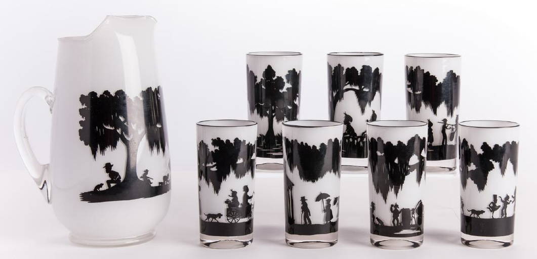 Carew Rice Silhouette Pitcher & 7 Glasses - Apr 22, 2017 | Case ...