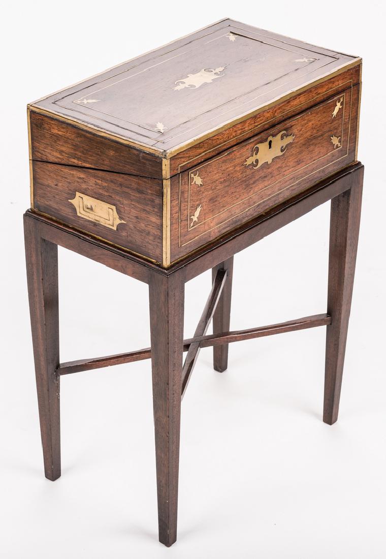 Mahogany Writing Box on Stand