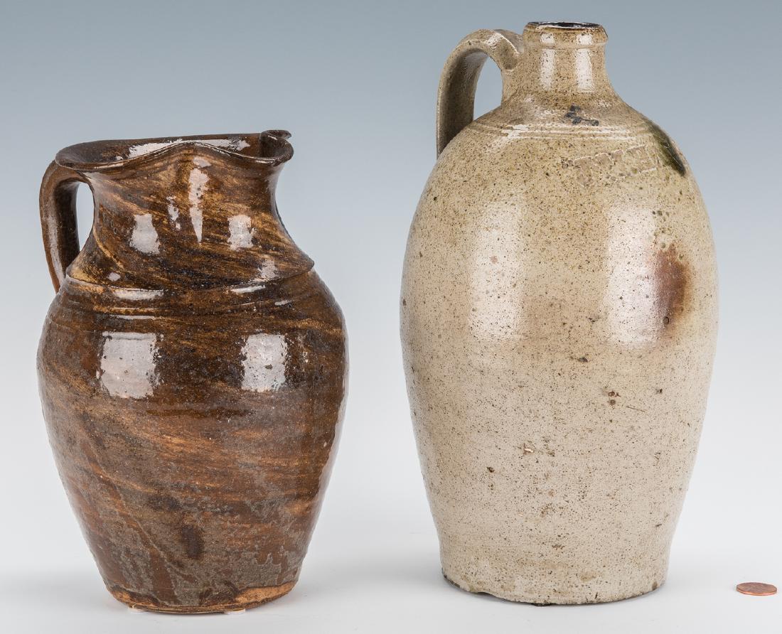 2 NC Stoneware Pottery Items, Hayes & Probst