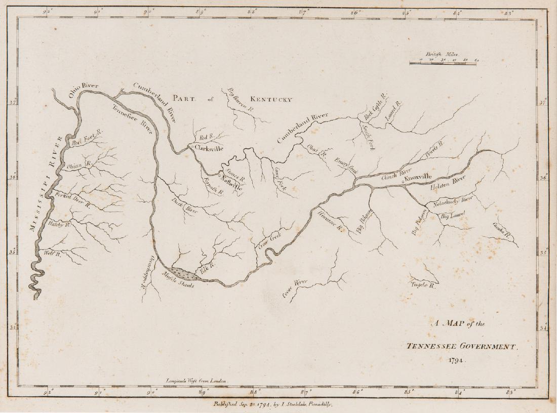 Rare And Early Map Of Tn, 1794 Morse