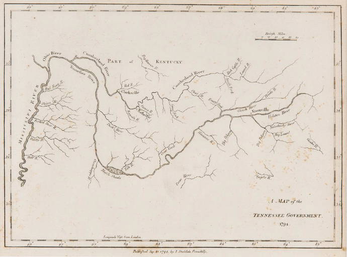 Rare And Early Map Of Tn, 1794 Morse