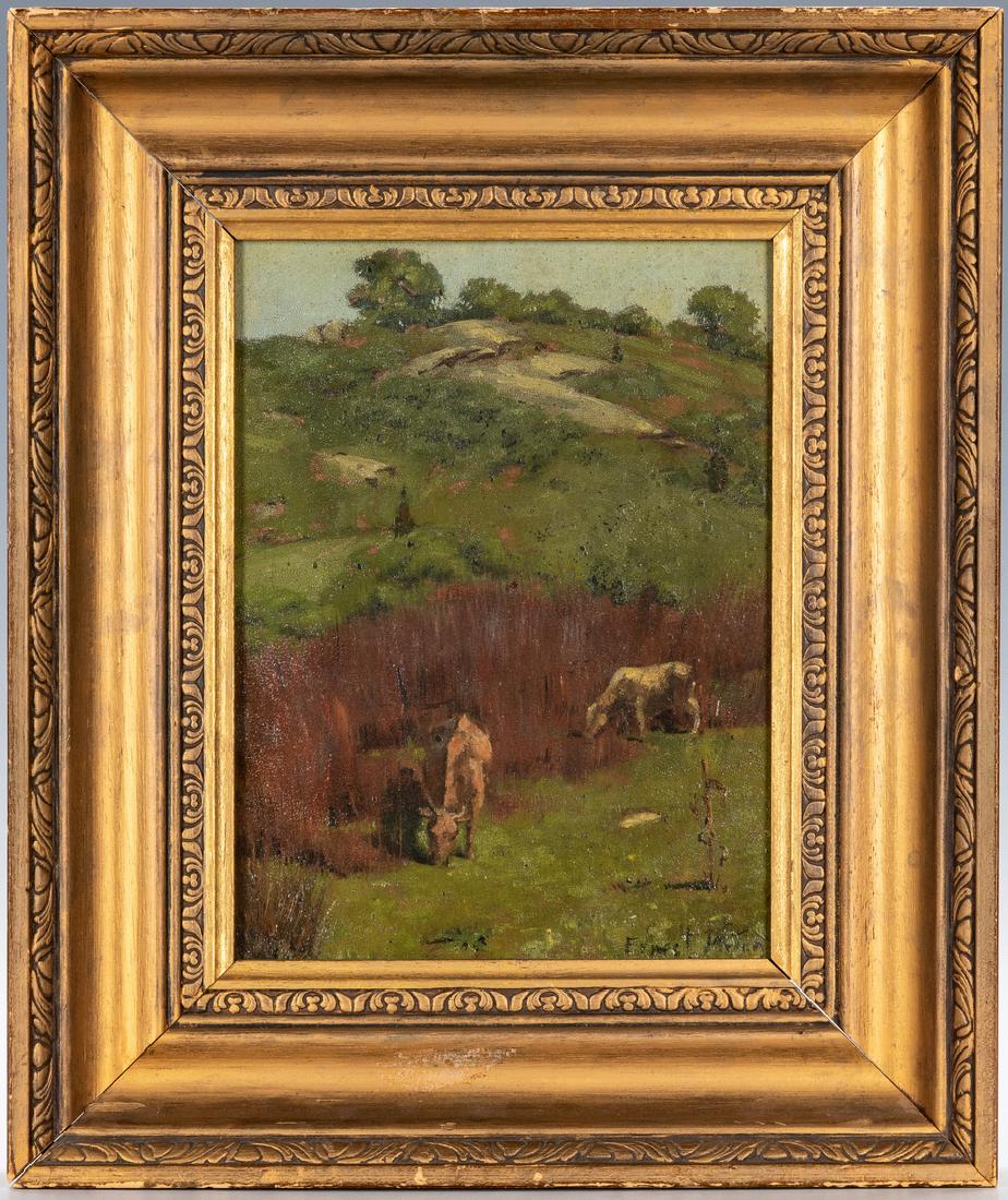 Ernest Parton Oil on Panel Pastoral Landscape