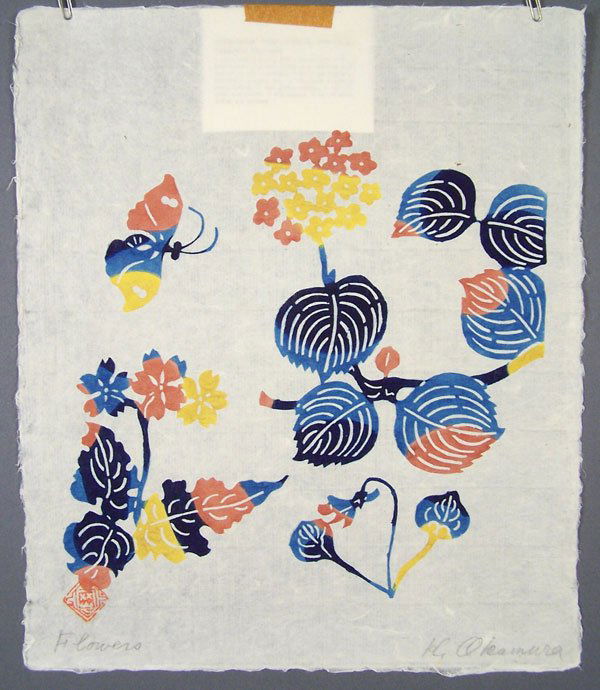 Kichiemon Okamura (Japan, 1916 - ) colored stencil