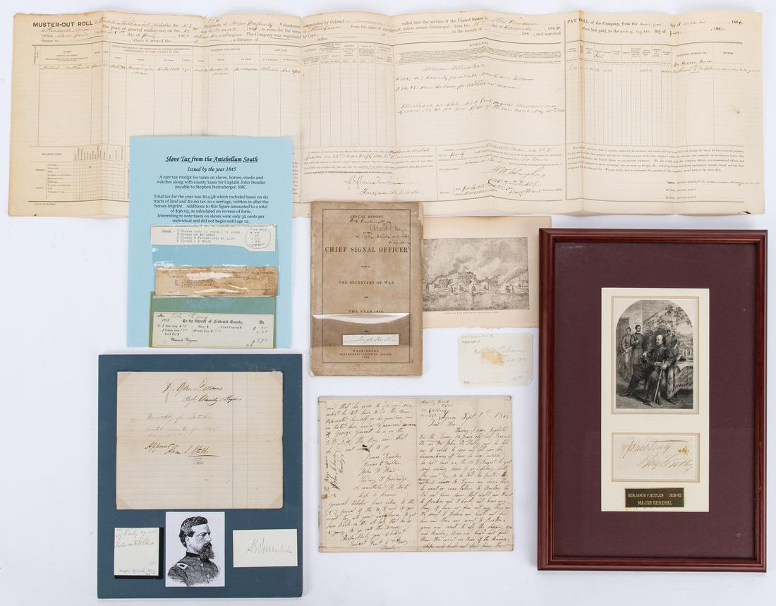 Civil War Ephemera Incl. Generals' Signatures