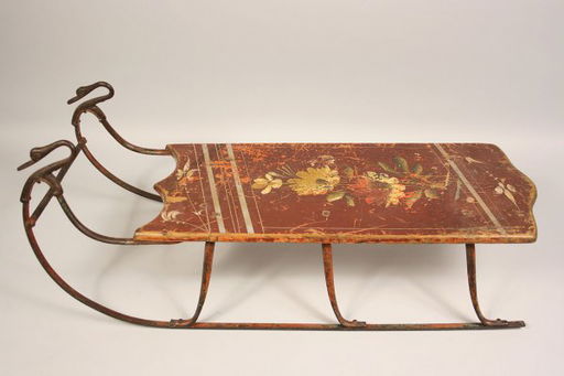 341: Painted childs sled, swan head runners - Sep 26, 2009 | Case ...