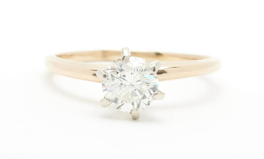 Ladies 14k Yg 1ct Diamond Solitaire Ring