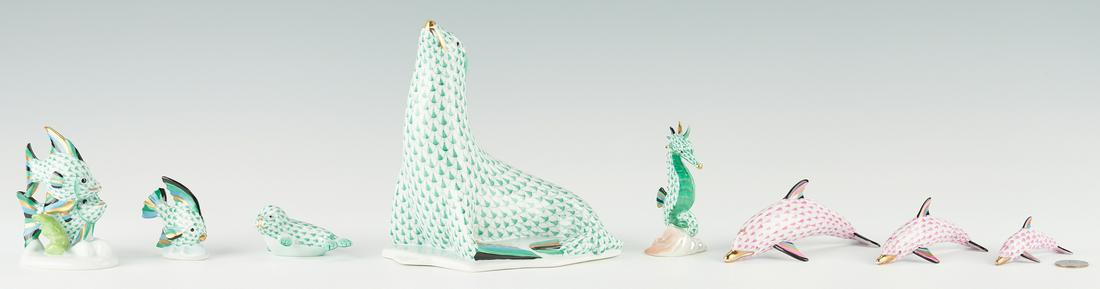 Eight Herend Porcelain Animals