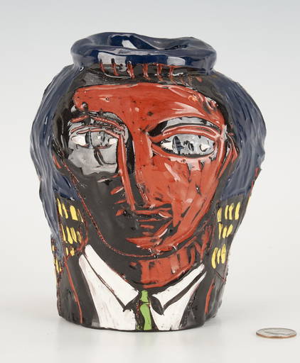 Polly Cook Folk Art Pottery Vase