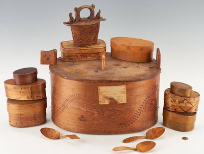 Antique Scandinavian Bentwood Tine Box