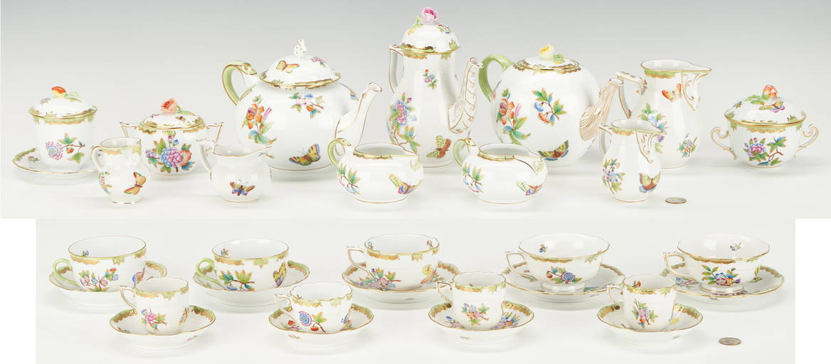 30 Pcs. Herend Queen Victoria Tea & Coffee Set