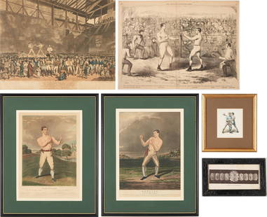 Collection Of 6 Boxing Pugilist Prints, 19th Century