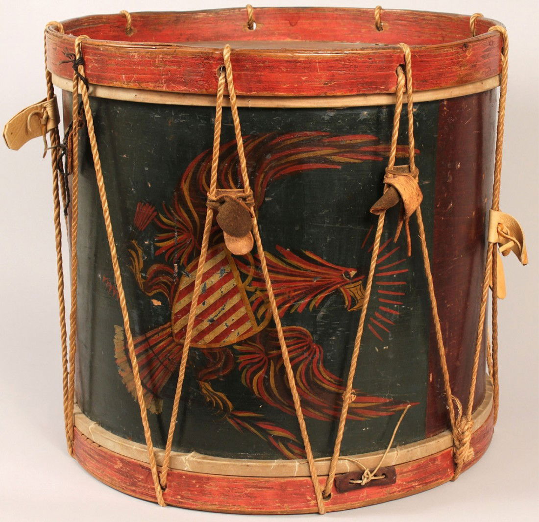 71: Early 19th century eagle decorated drum