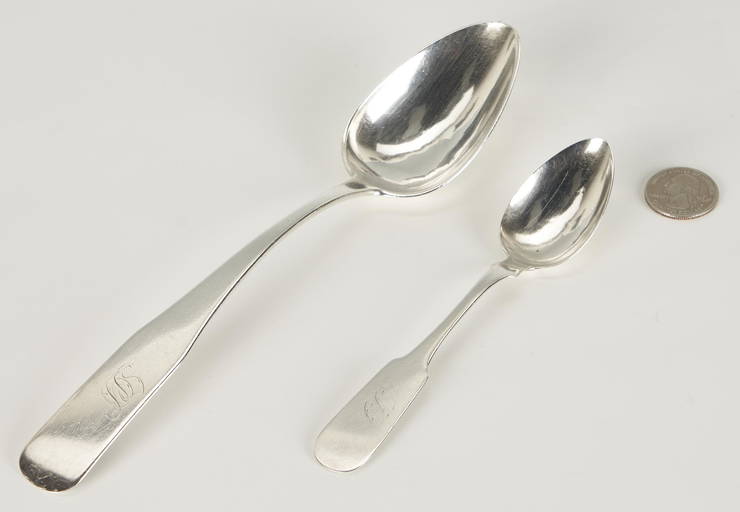 2 Kentucky Coin Silver Spoons, Incl. Asa Blanchard