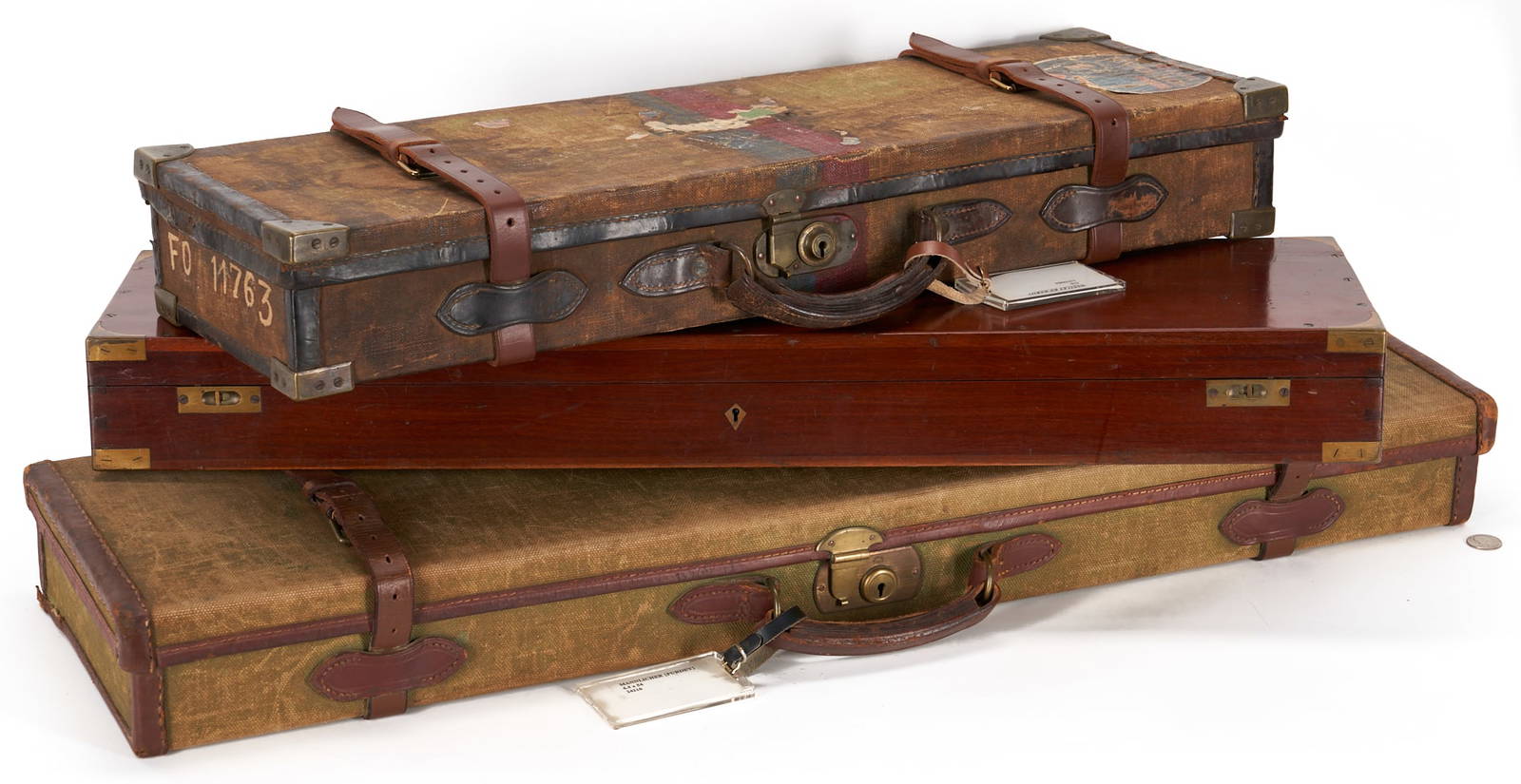 3 Antique Gun Cases Incl. Westley Richards, James Purdey Auction