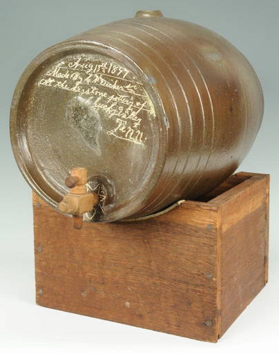 Charles Decker Stoneware Pottery Rundlet, Signed/dated