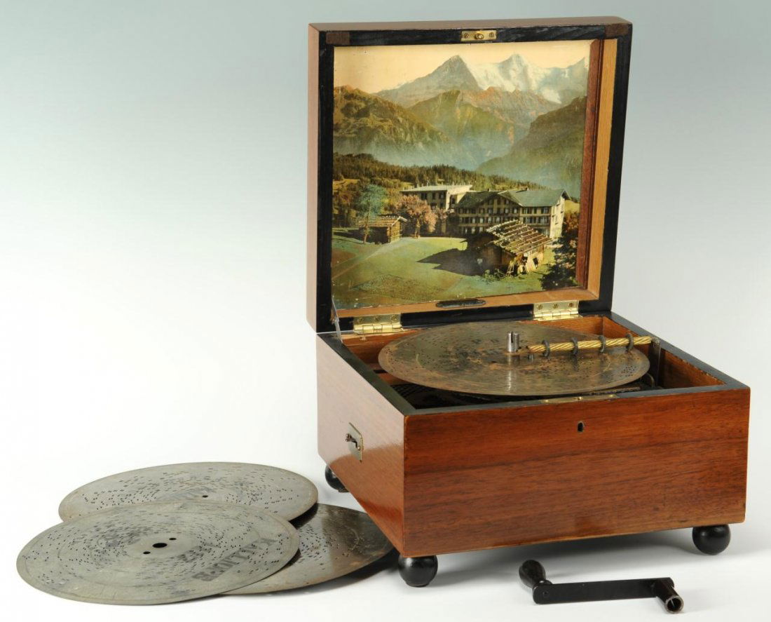 German Mechanical Music Box & 27 Discs