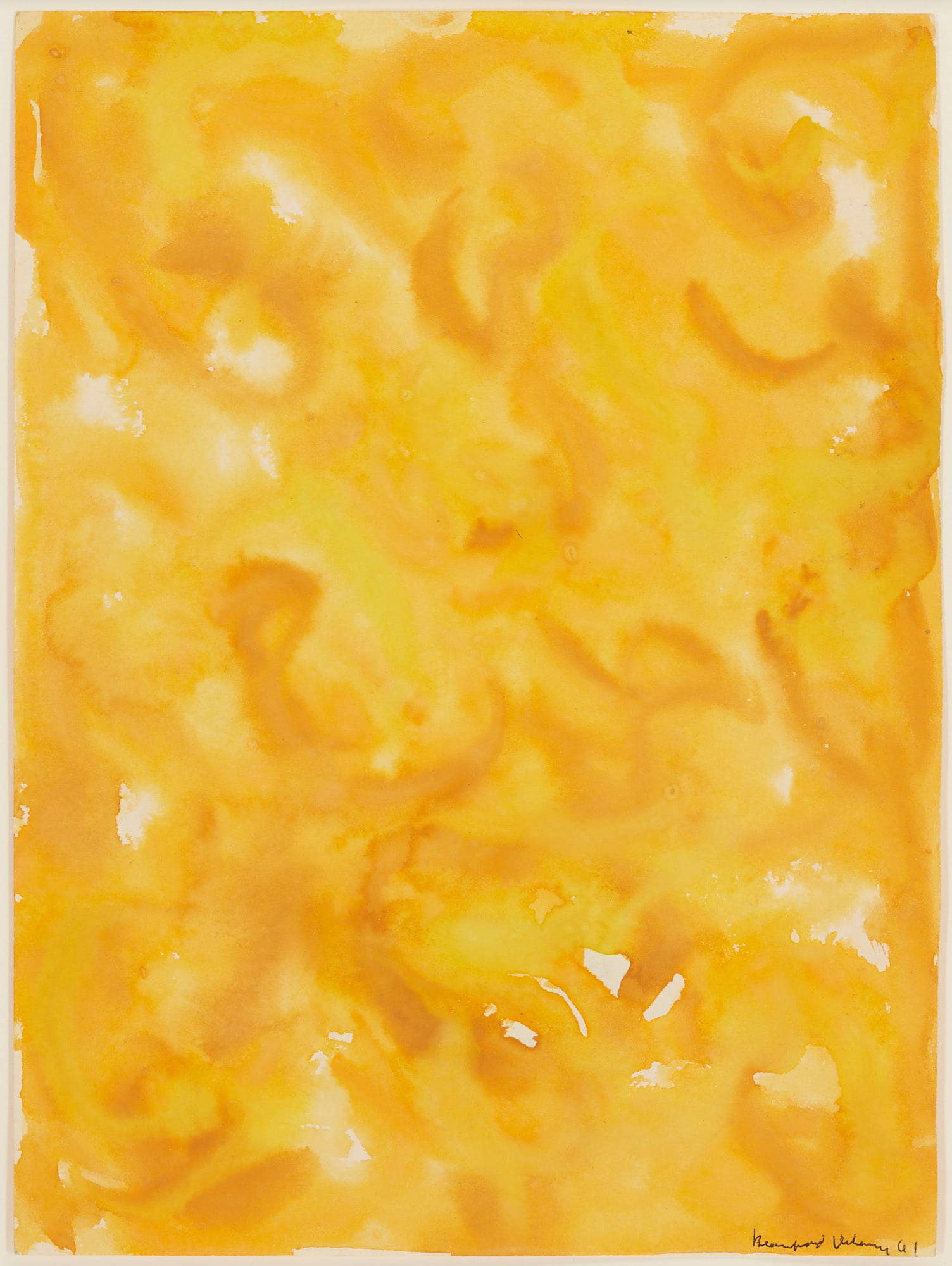 Beauford Delaney Gouache On Paper, Yellow Abstraction, 1961 Auction