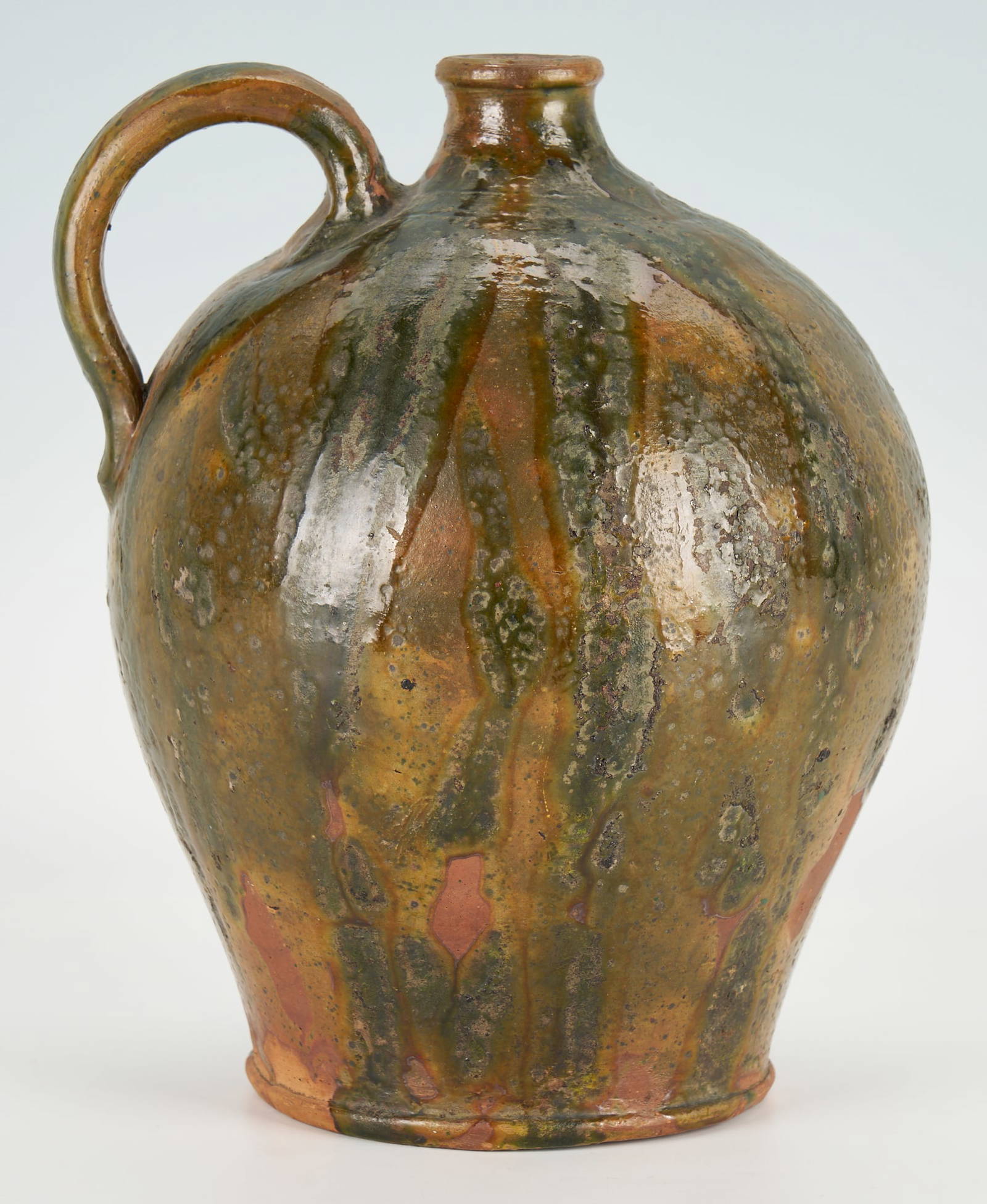 Piedmont Virginia Earthenware Pottery Jug W/ Copper Oxide Auction