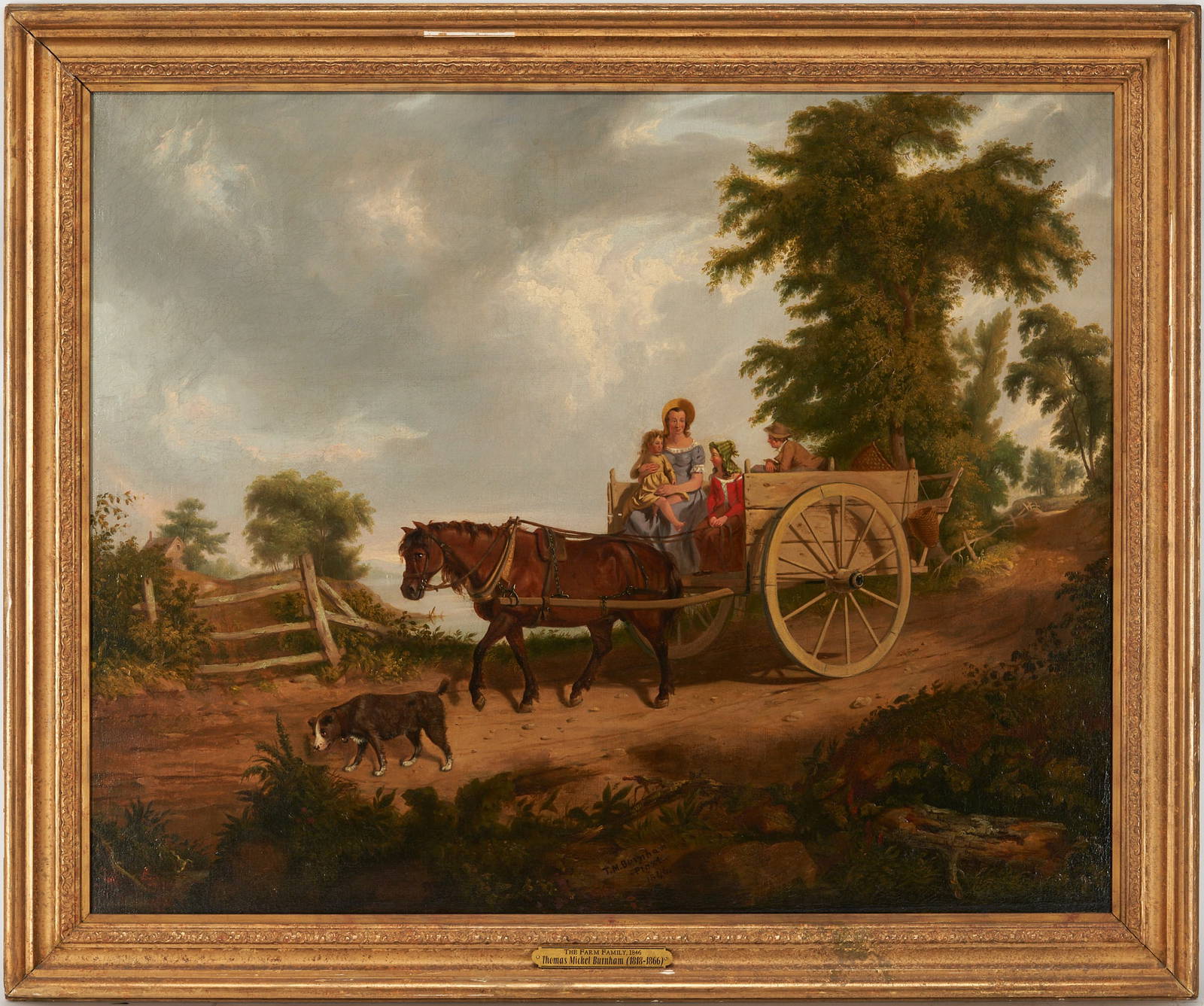 Thomas Mickell Burnham O/c, The Farm Family, 1846, Exhibited Auction