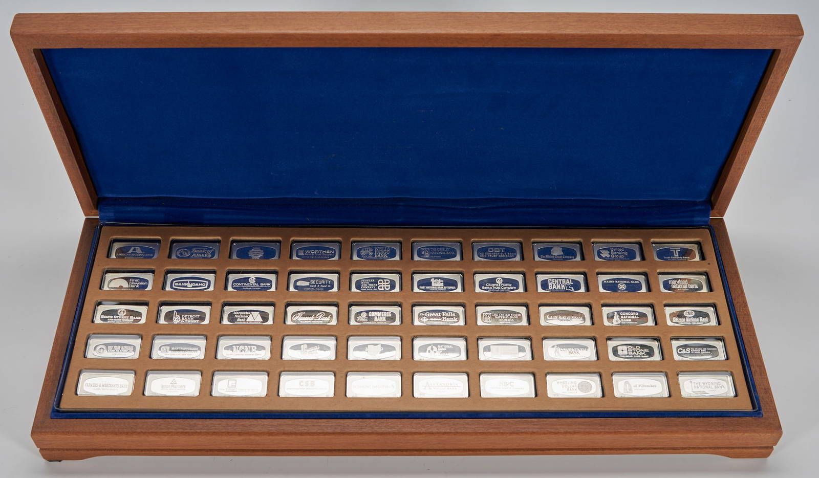 Set Of 50 Franklin Mint "state" Ingots, 104 Oz Troy Total Auction