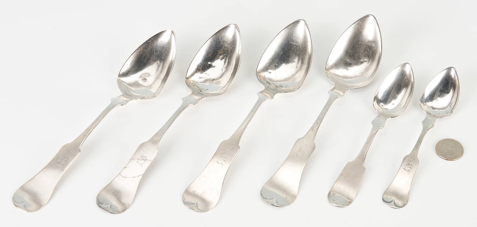 5 Tn Or Ky Coin Silver Spoons & 1 Philadelphia Coin Silver Spoon Auction