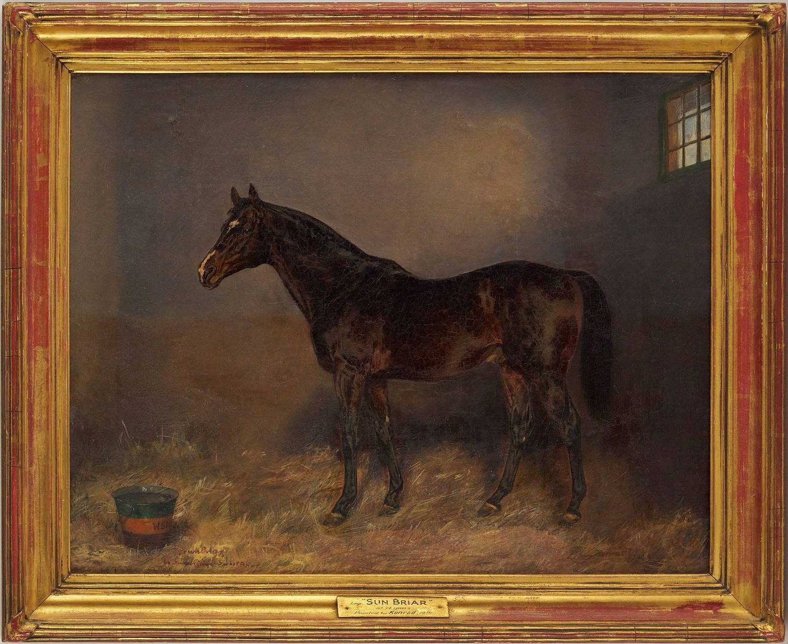 Ignac Konrad O/c Portrait Of Racehorse Sun Briar Auction