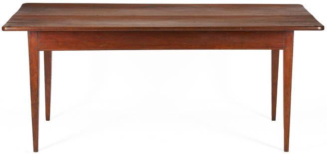 East Tn Sheraton Style Table With Shaped Apron, Hawkins Co. Auction