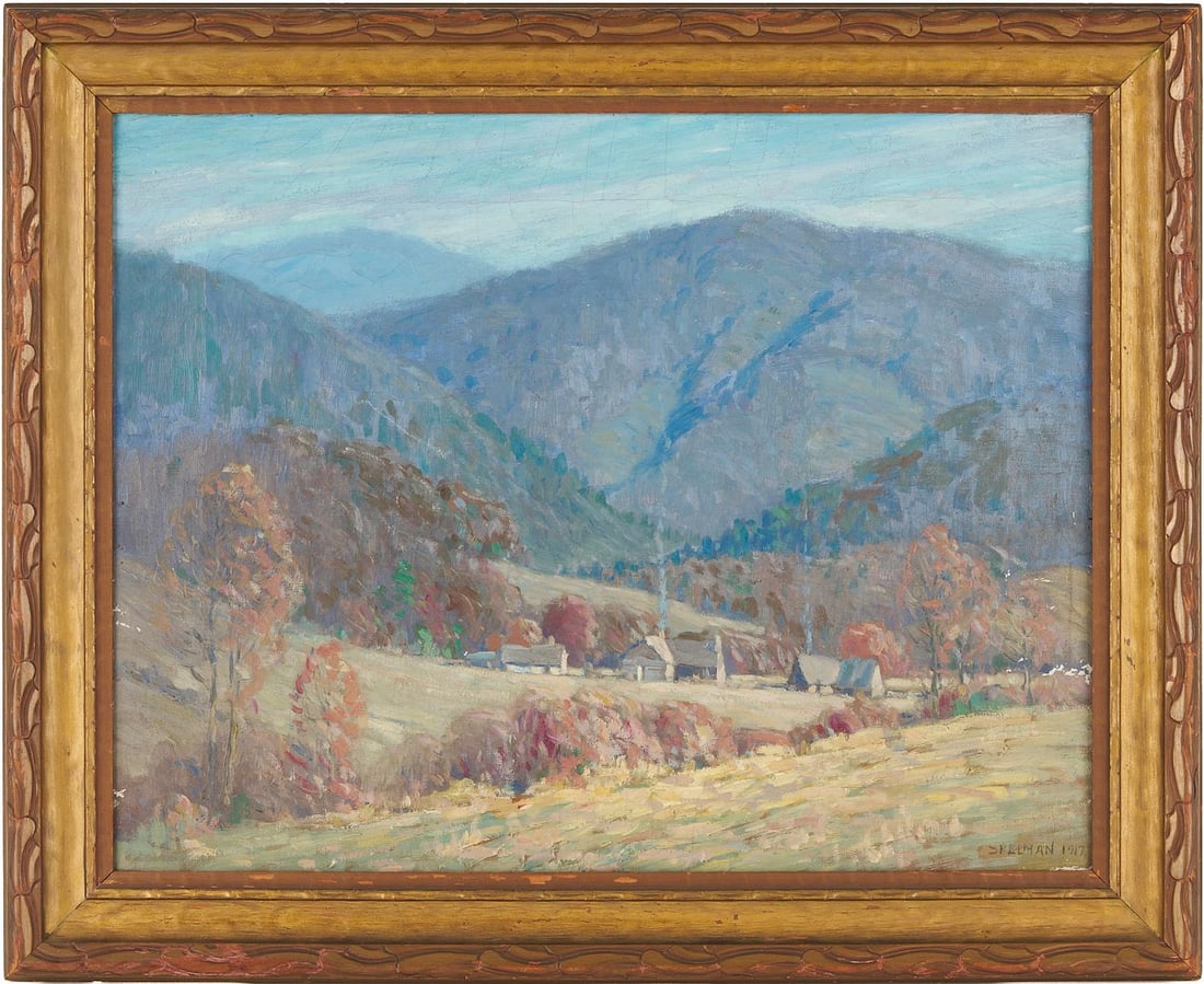 John Spelman O/c Landscape Painting, In The Alleganies Auction