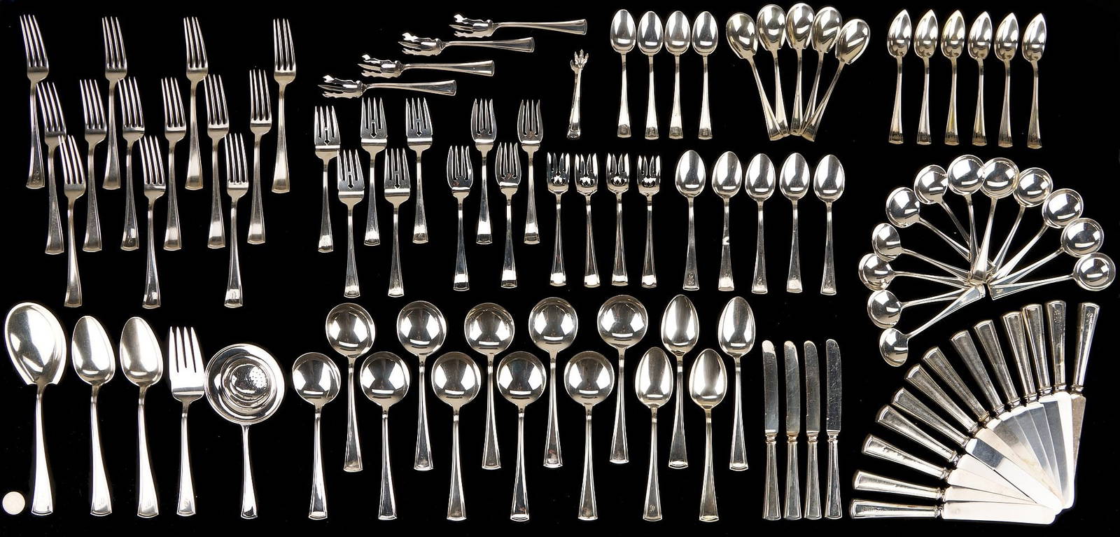 99 Pcs. Dominick & Haff Sterling Silver Flatware, Virginia Pattern Auction