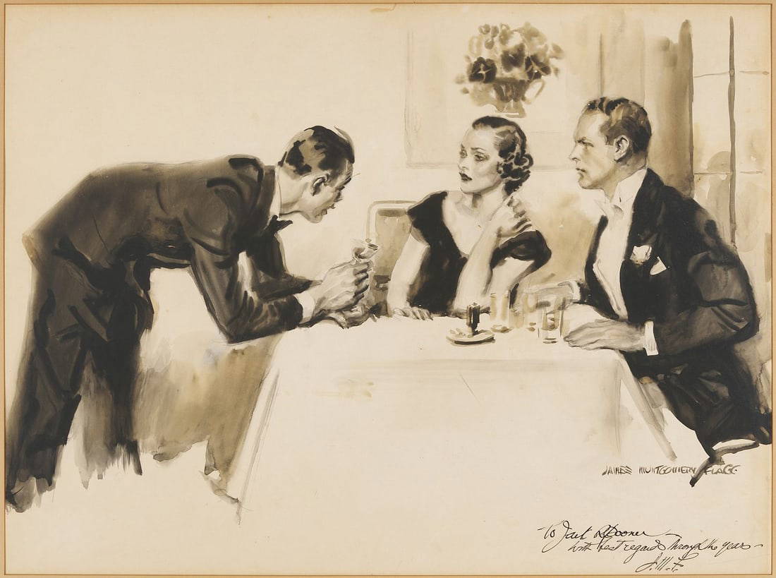 James Montgomery Flagg Illustration Art Painting Auction