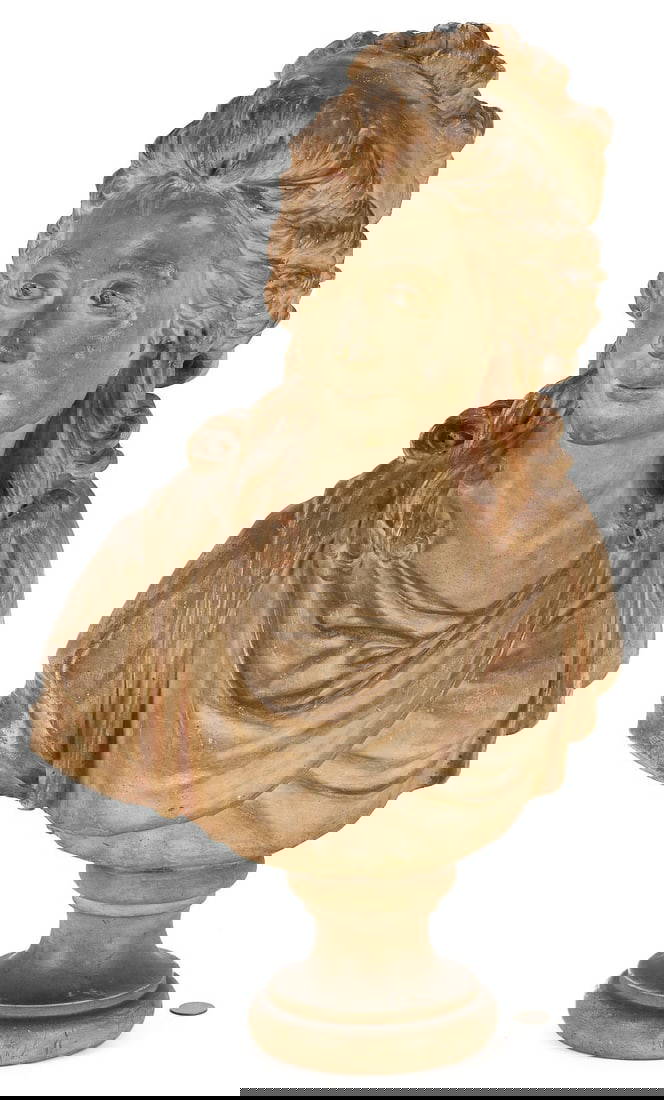 German Tinted Plaster Bust Of A Noblewoman Auction