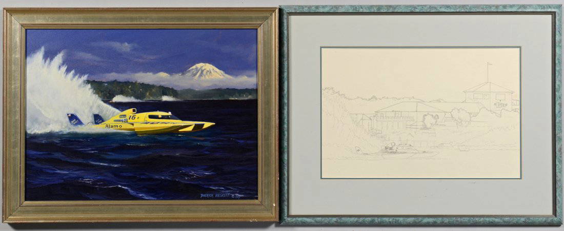 Patrick Haskett Oil On Canvas & Study