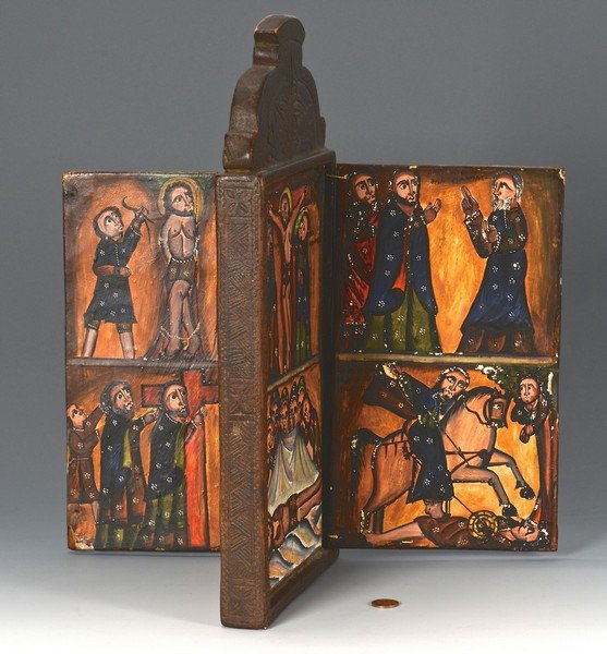 4 Panel Painted Ethiopian Coptic Icon