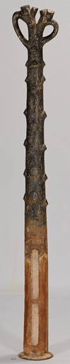 Iron Painted Hitching Post, Tree Trunk