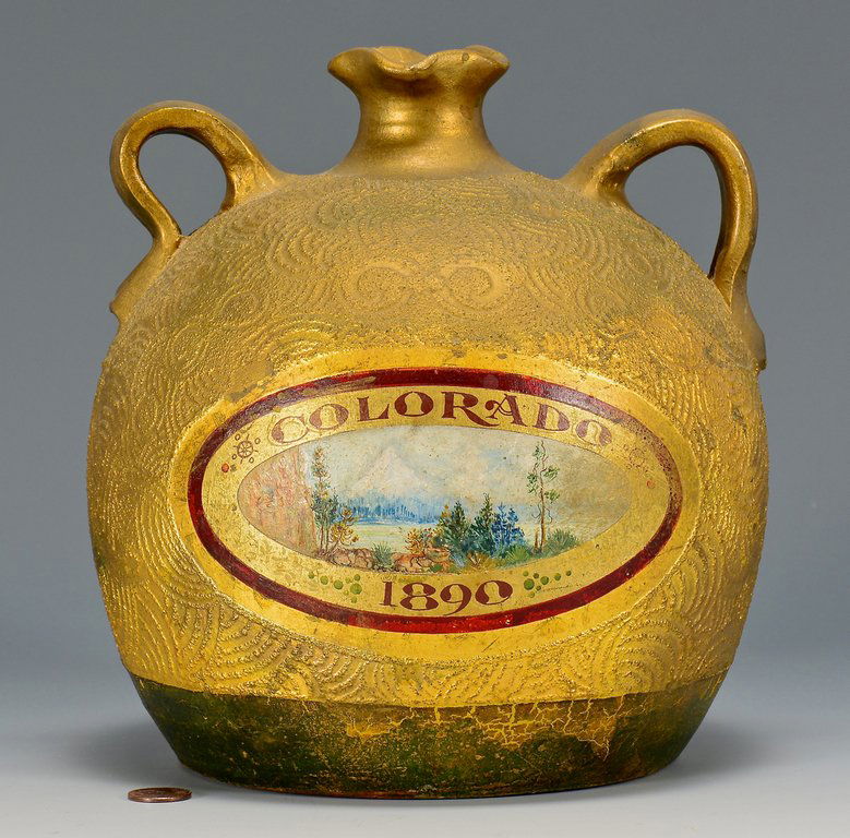 Pottery Jar w/ Scenic Colorado Painted Scene