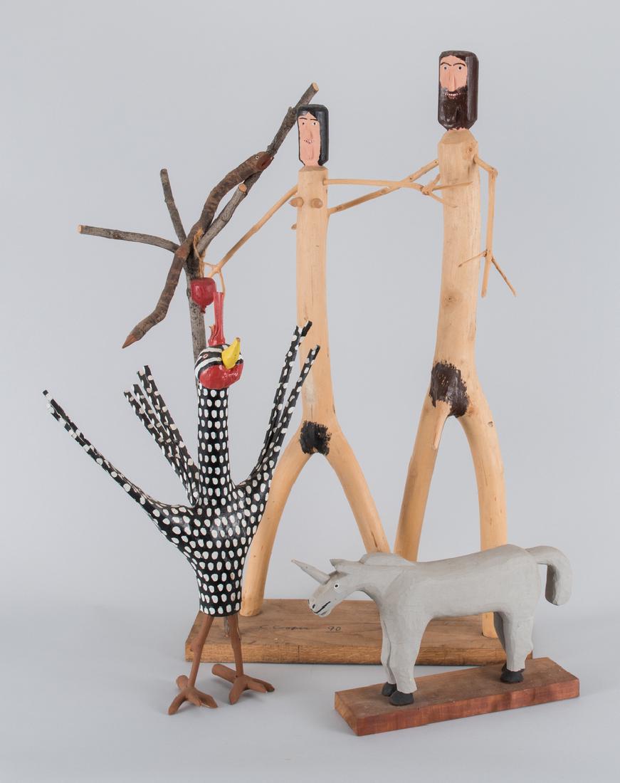 3 Calvin Cooper Folk Art Carvings