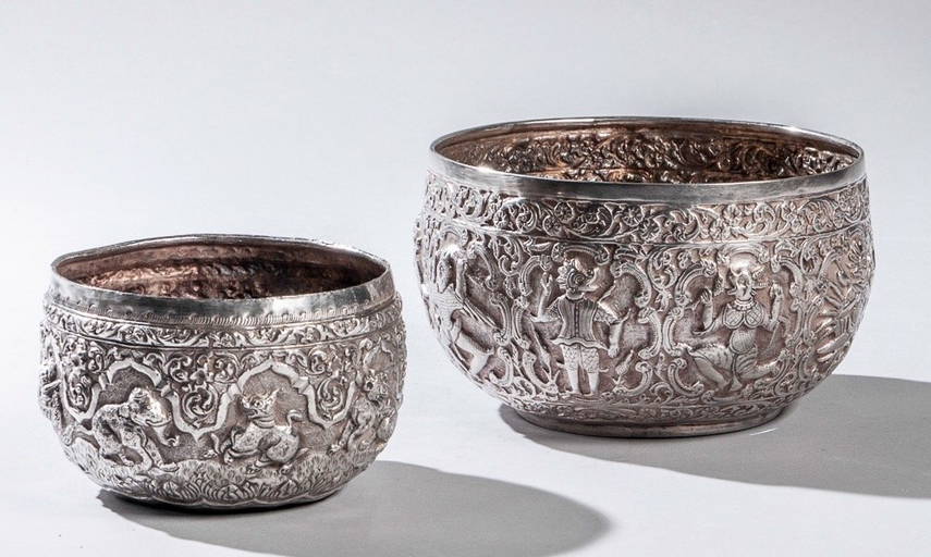 2 Sotheast Asian Silver Bowls