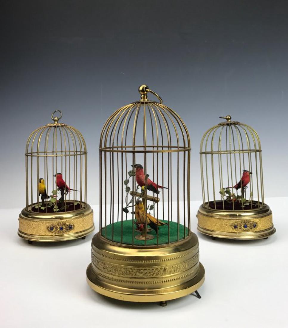 3 GERMAN AUTOMATON BIRD BOX