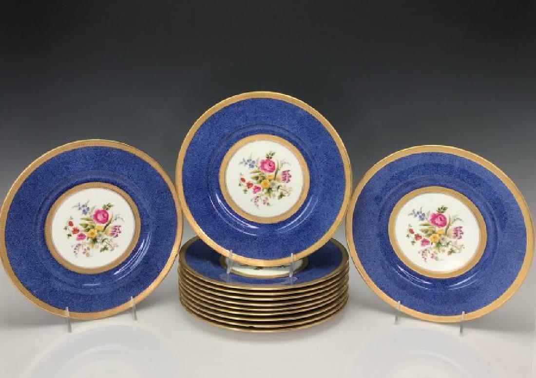 CAULDON PORCELAIN SERVICE PLATES, SET OF TWELVE