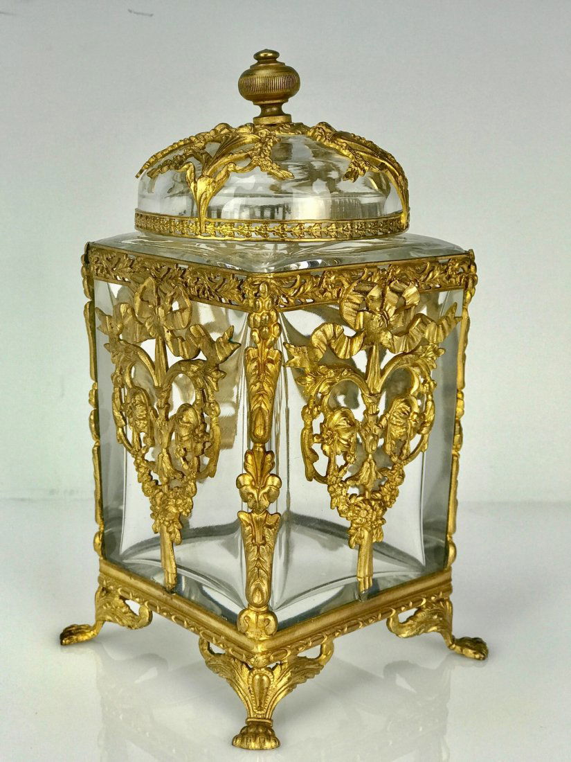 ORMOLU MOUNTED BACCARAT CRYSTAL BOX
