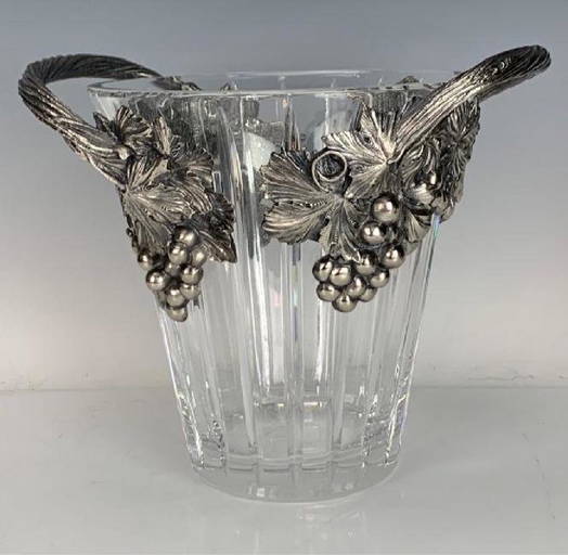 Franklin Mint Crystal & Silver Plated Ice Bucket