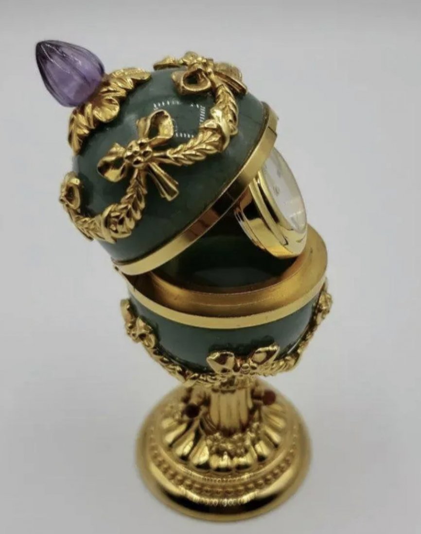 IMPERIAL FABERGE EGG CLOCK - Nov 25, 2021 | Louvre Antique Auction in CA