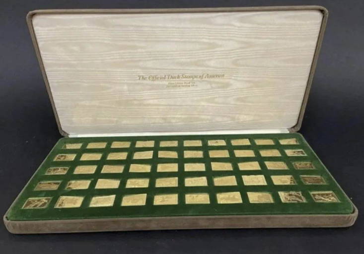 FRANKLIN MINT 24KT GOLD OVER SILVER DUCK STAMPS OF USA (#0180) on Dec ...