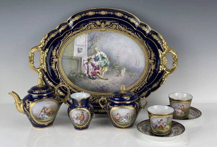 French Sevres Porcelain Tea Set