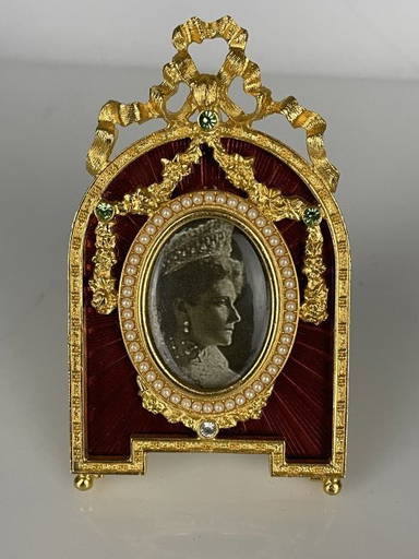 Imperial Faberge Enameled And Jeweled Mini Picture Frame