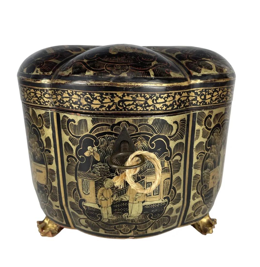 Antique Chinese Gold Laquer Box