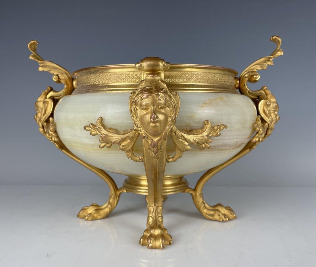 19th C. Dore Bronze And Alabaster Planter Auction