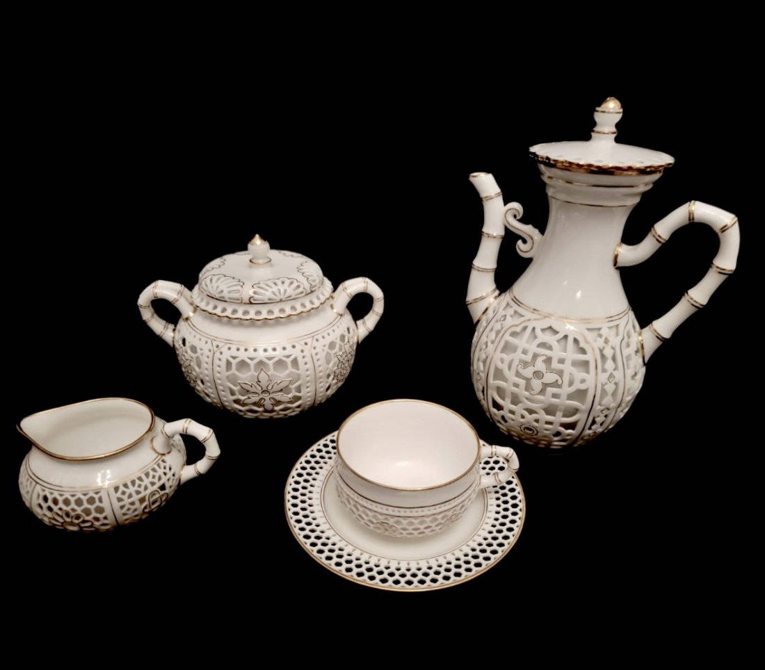 A Magnificent Reticulated Sevres Porcelain Tea Set Auction