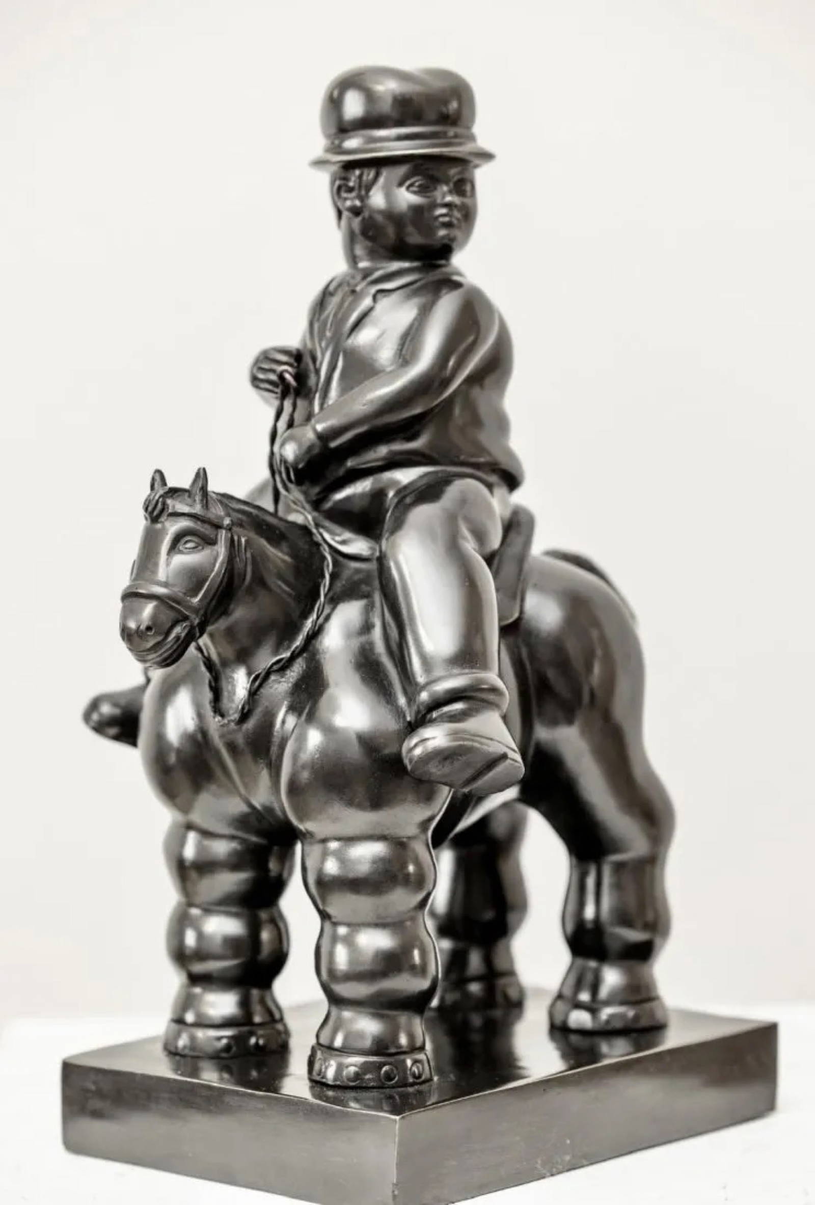 Man On The Horse Fernando Botero Bronze Sculpture Auction