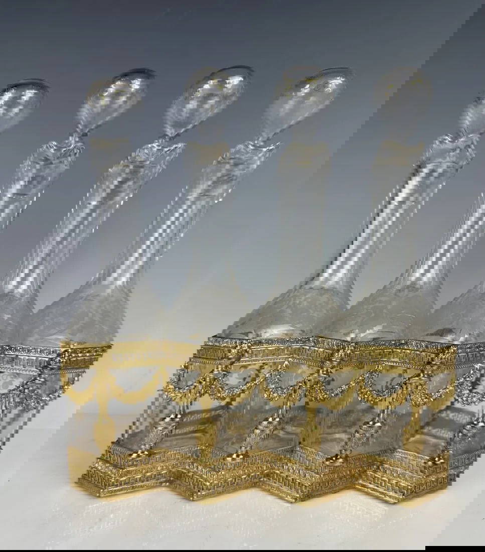 Buy Ormolu And Baccarat Etched Crystal Cruet Set | Louvre Antique ...